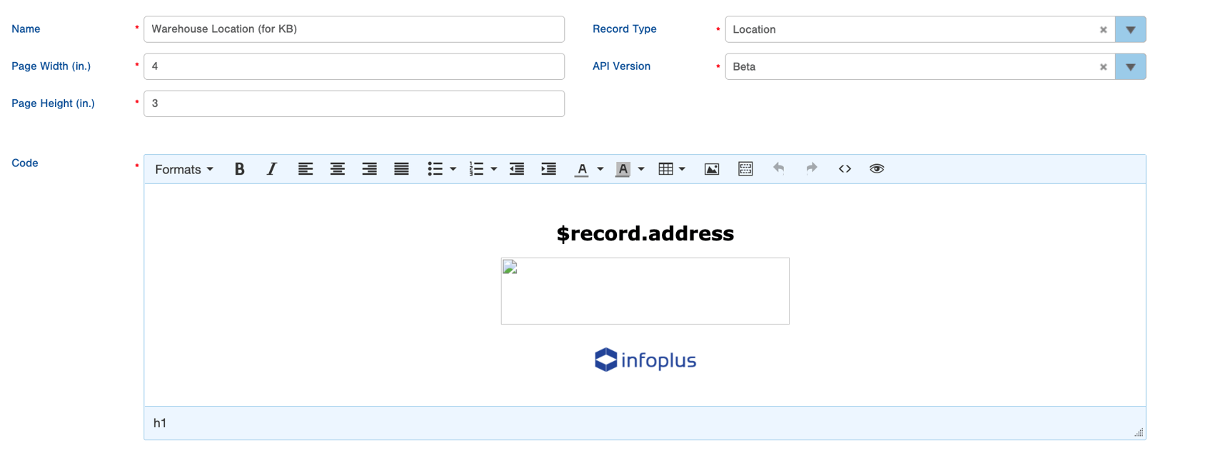 Example Barcode Templates