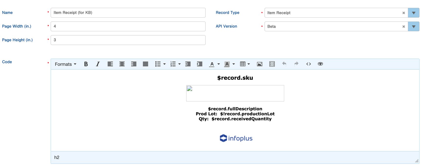 Example Barcode Templates