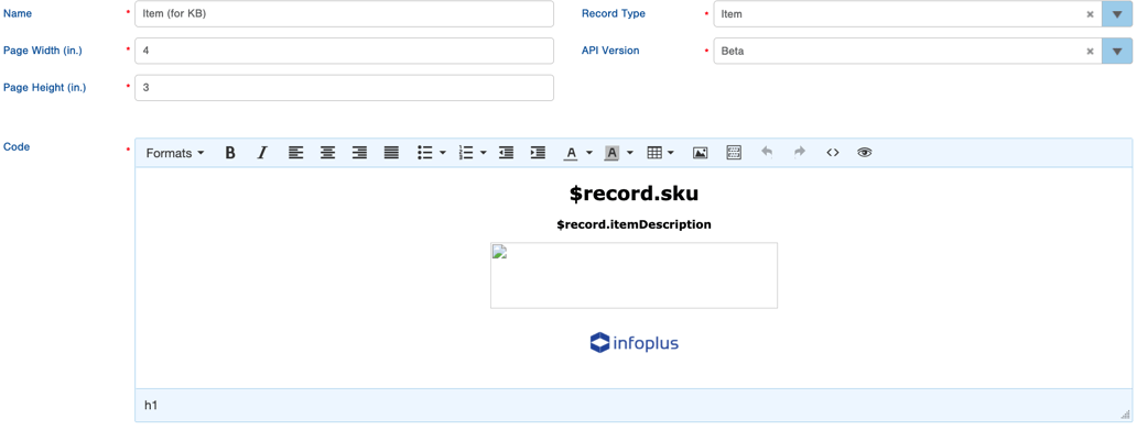 Example Barcode Templates